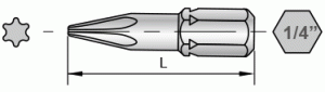 1" (25mm) BITS for TORX® SCREWS - SLOKY USA